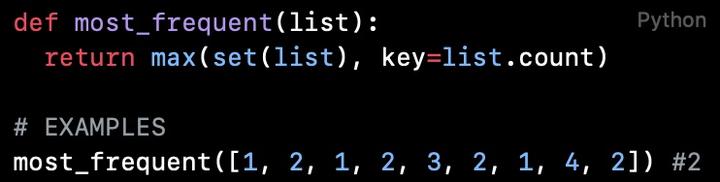 Python代码阅读（第39篇）：获取列表出现频率最高的元素 - 知乎