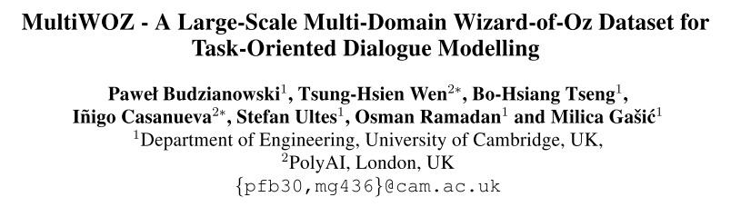 [论文解读] 任务型对话领域数据集 MultiWOZ 2.0 - 知乎