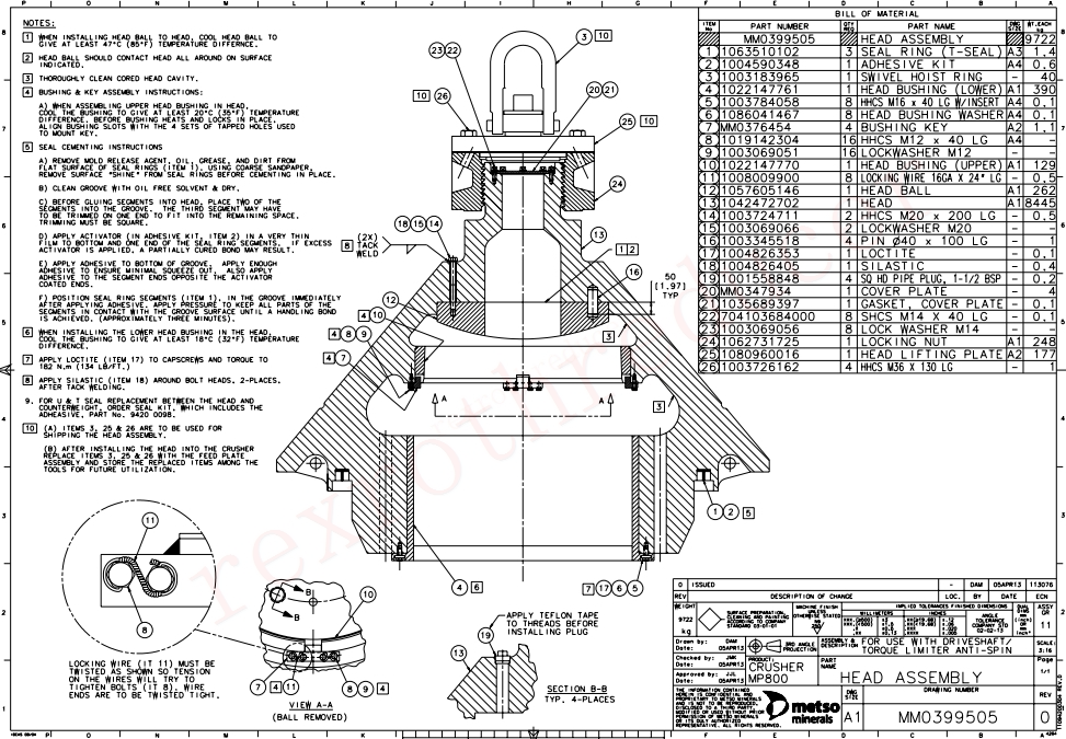 Metso美卓MP800/MP1000/MP1250/MP2500多缸重型液压圆锥破碎机图纸 - 知乎