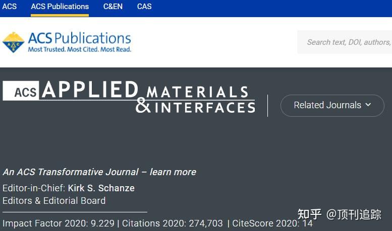 如何评价SCI期刊ACS Applied Materials & Interfaces？ - 知乎