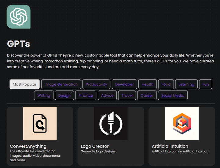 11个爆火的自定义GPT应用，覆盖11个领域！ - 知乎