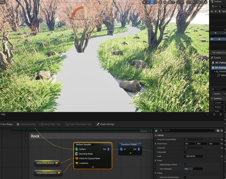 UE5.5｜PCG程序化内容生成｜第5节｜Spline实践 | 运用 PCG 技术创建类似道路或河流效果的方法 - 知乎