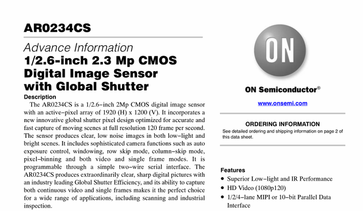 安森美AR0234CS图像传感器获人工智能产品创新奖 - 知乎