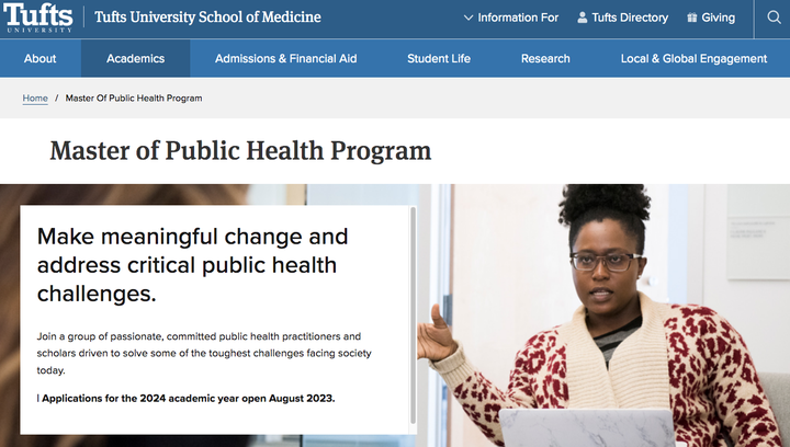 美国研究生项目｜塔夫茨大学 - 公共卫生硕士 Tufts University - Master of Public Health ...