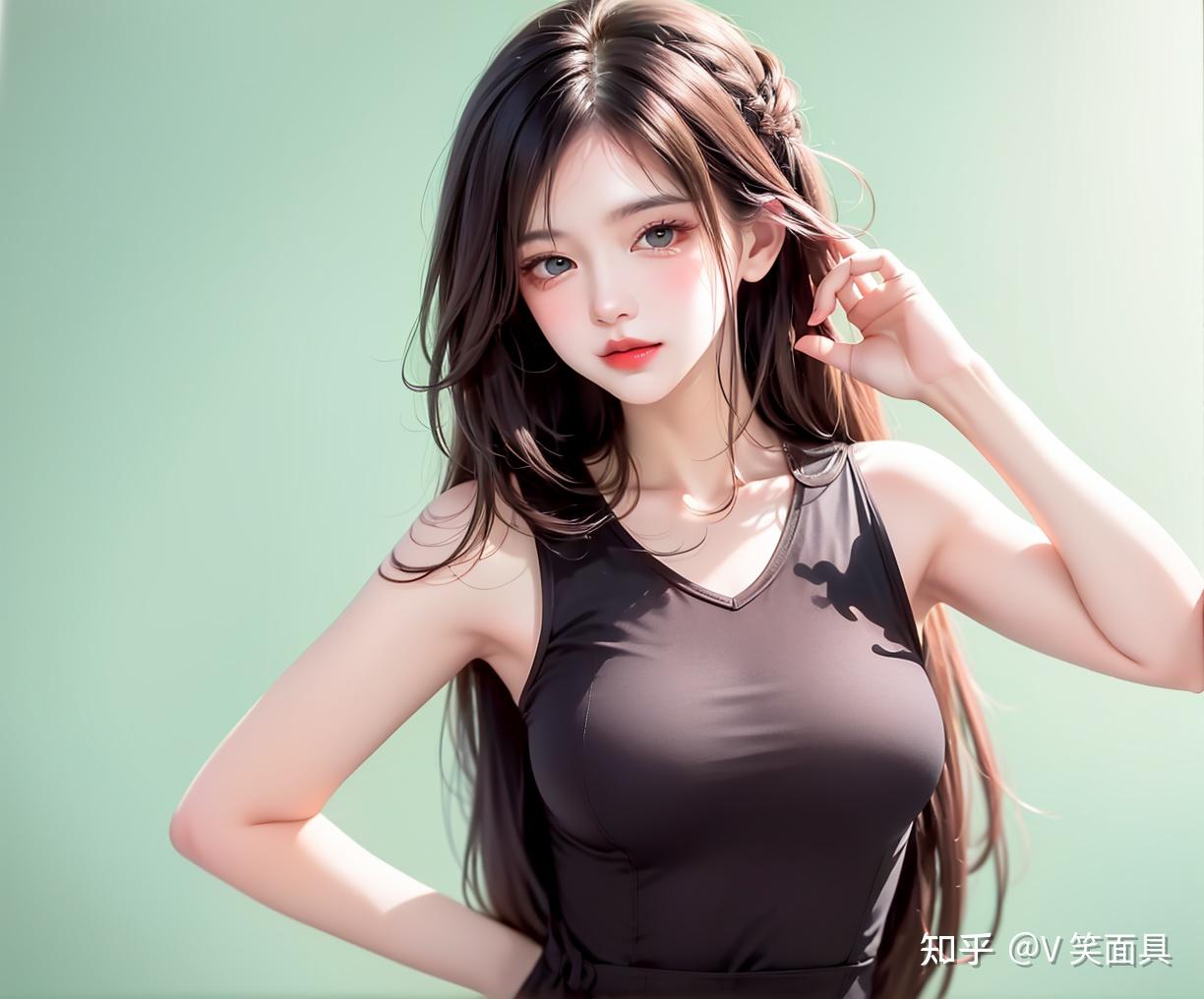 AI绘画2.5D美女，少量tag 生成虚幻背景，秀发飘逸的少女【tag+模型+lora】 - 知乎