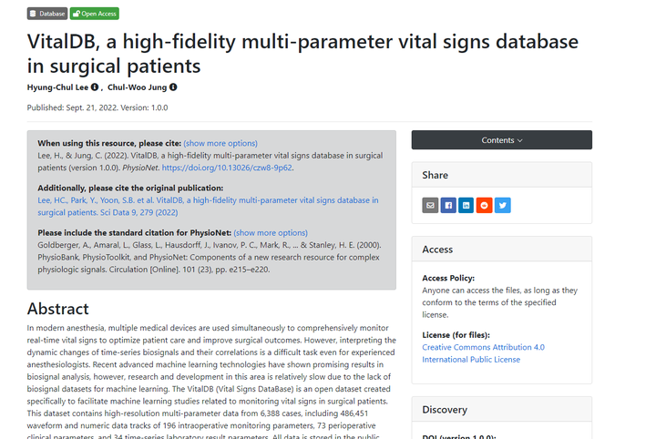 VitalDB, a high-fidelity multi-parameter vital signs database in ...