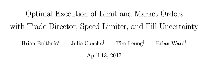 Optimal Execution of Limit and Market Orders with Trade Director, Speed Limiter,and Fill ...