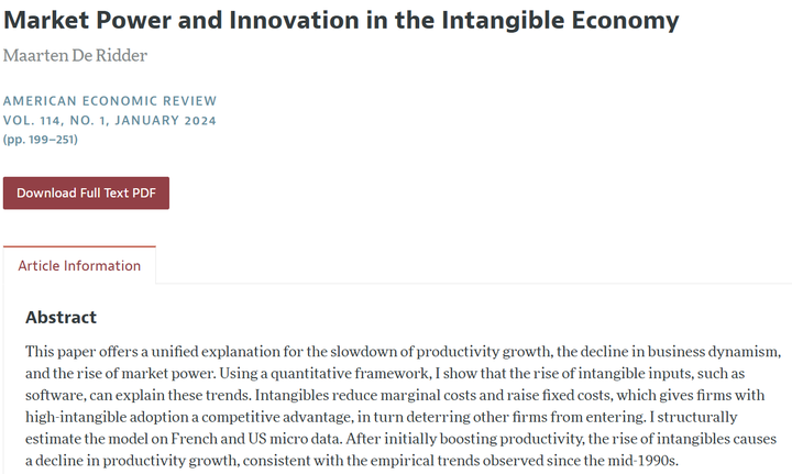 Market Power and Innovation in the Intangible Economy - 知乎