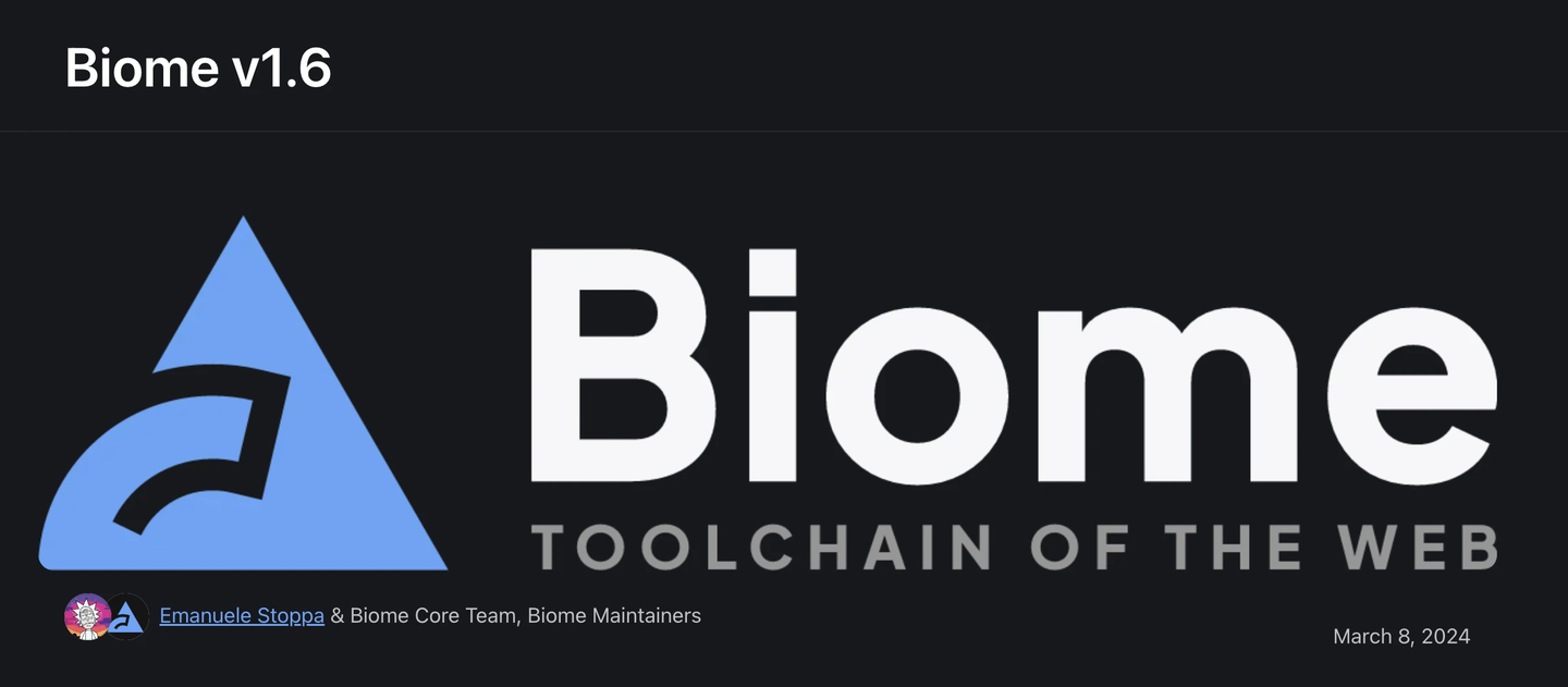 Biome v1.6 发布，支持 Astro、Svelte 和 Vue 文件！ - 知乎