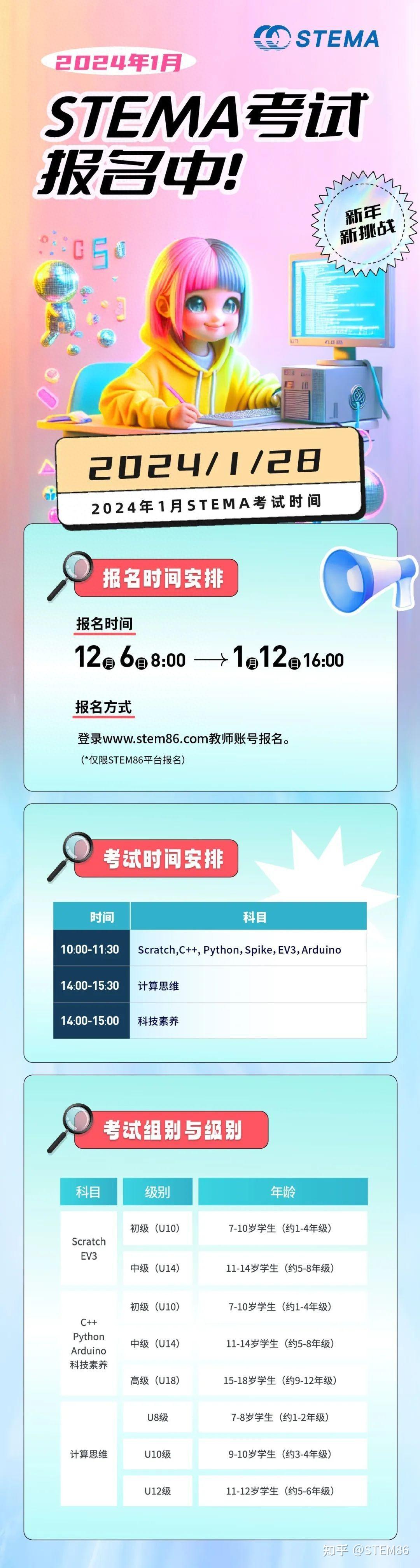 【抓紧报名】1月STEMA考试报名将于本周五16：00截止！ - 知乎