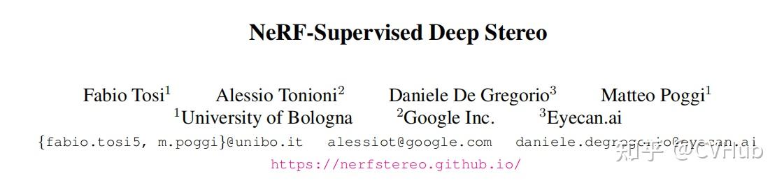 CVPR 2023 | Nerf-Stereo: 利用NeRF来训练双目立体匹配网络的新范式！ - 知乎