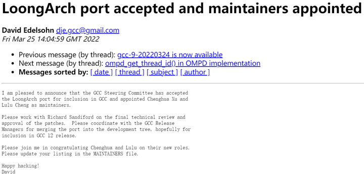 GCC 编译器接受龙芯 LoongArch CPU - 知乎