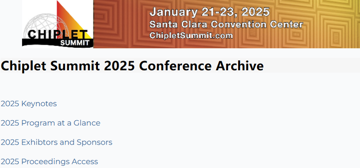 2025 Chiplet Summit 会议资料分享 - 知乎