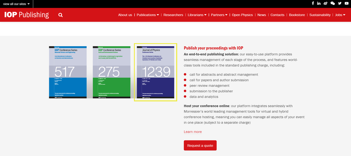 IOP Conference Series: Journal of Physics (JPCS) 会议期刊 - 知乎