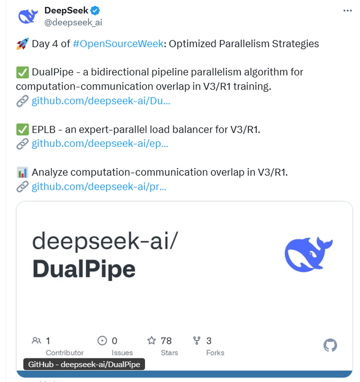 DeepSeek开源周Day4 发布！DualPipe、EPLB等3个代码库，全面开源V3/R1的优化并行策略 - 知乎