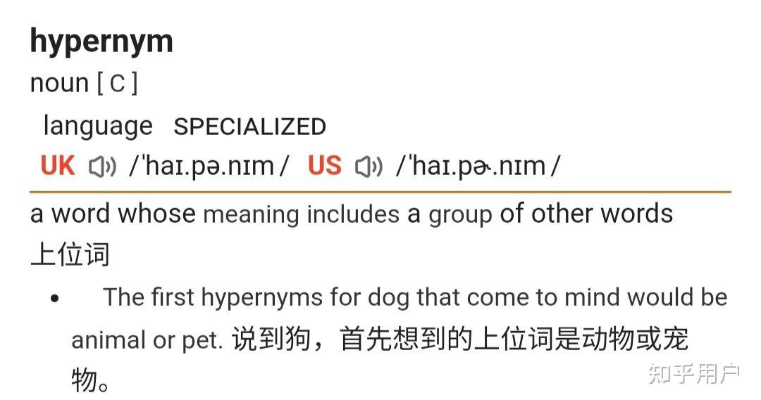 Vocabulary.com 词典里的syn，hypo和hyper是什么意思？ - 知乎