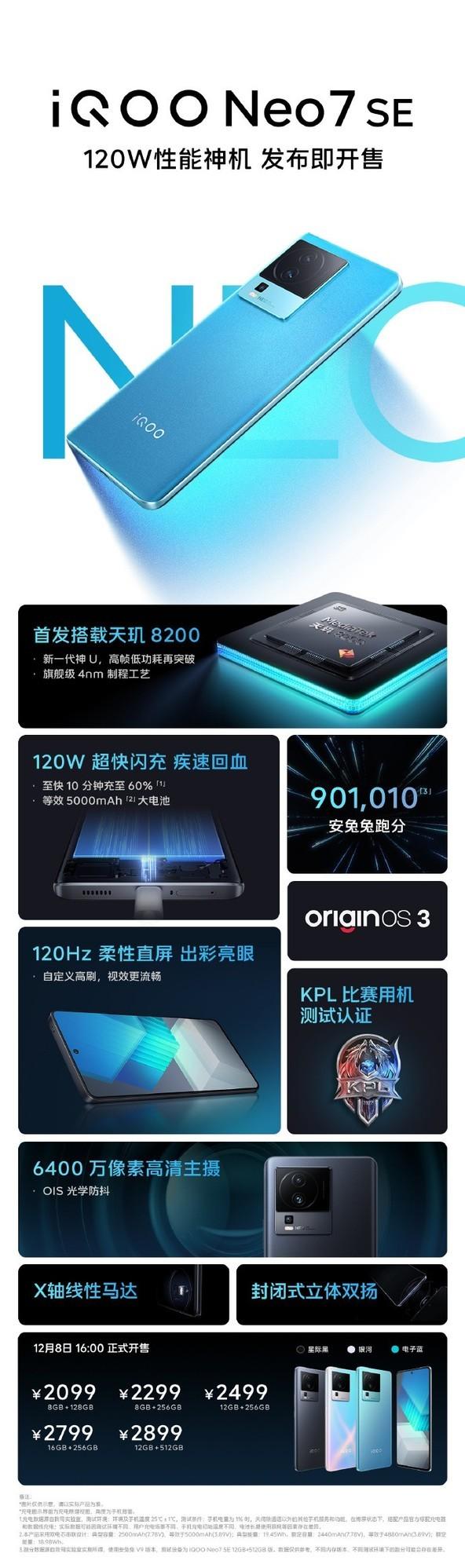 全球首发天玑8200 iQOO Neo7 SE仅2099元起售 - 知乎