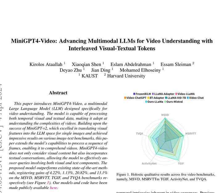 【LLM】MiniGPT4-Video: 利用交织的视觉-文本token来提升多模态LLM的视频理解能力 - 知乎