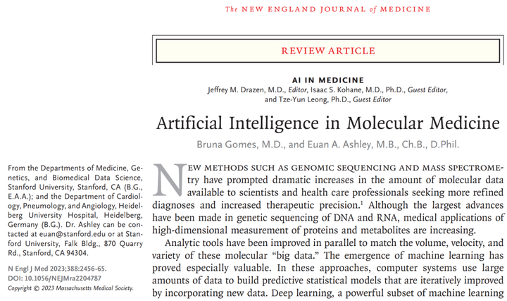 NEJM｜分子医学中的人工智能 - 知乎