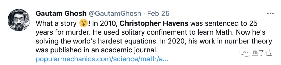 他入狱10年自学数学，如今凭借手稿发了篇论文，被同行评价“足以开辟数论新领域” - 知乎