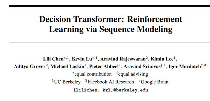 Decision Transformer: Reinforcement Learning via Sequence Modeling - 知乎