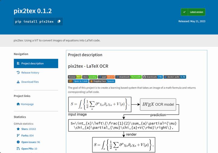 计算工具 科研论文写作之 pix2tex：将数学公式图片转化为 LaTeX 代码 - 知乎