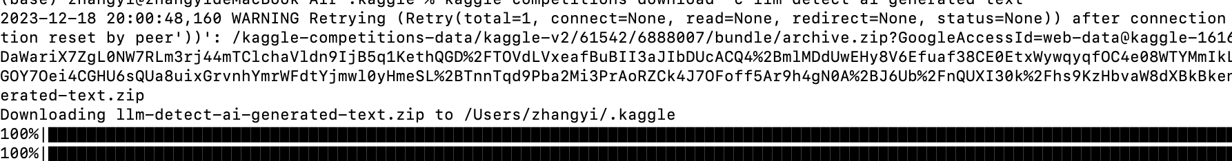 使用kaggle API进行数据下载时踩得小坑 - 知乎