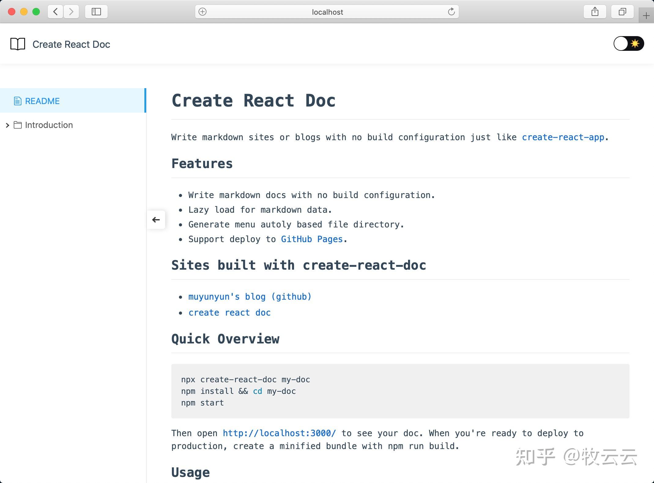 Create React Doc —— 基于 React 的文档站点生成工具 知乎