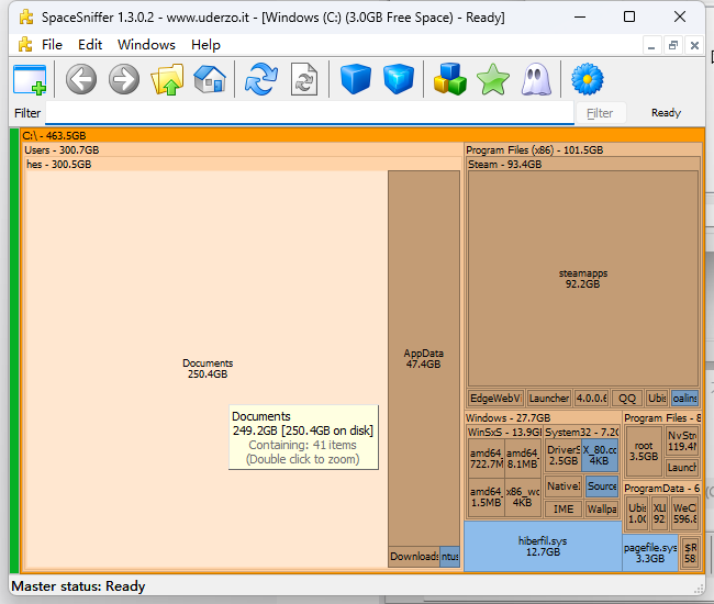 磁盘空间可视化查看器SpaceSniffer下载与使用 - 知乎
