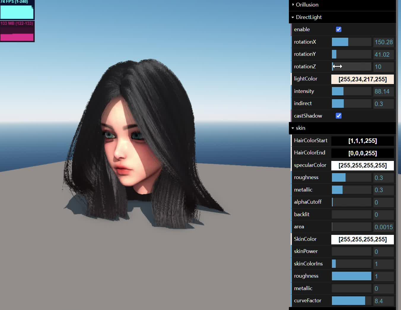 头发渲染 Orillustion WebGPU实现 UE Hair Shading - 知乎