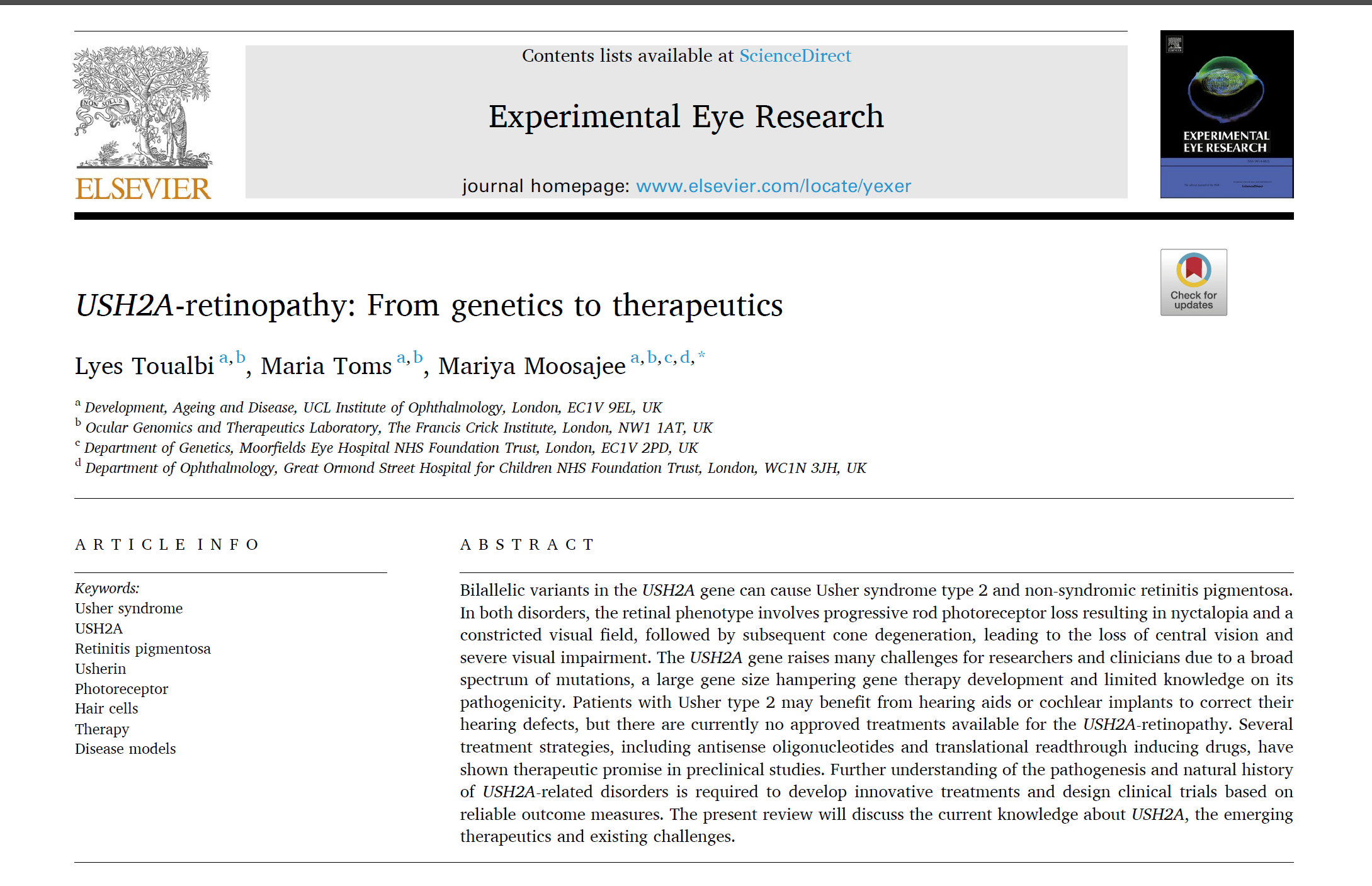 USH2A———二型USHER综合症患者指南 - 知乎