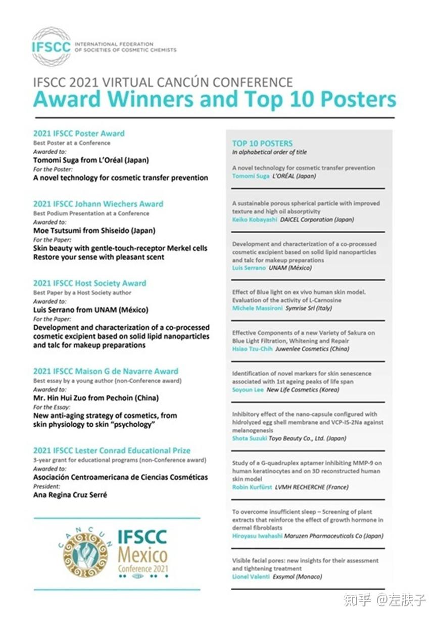 IFSCC奖项的含金量如何，据说被称为护肤界的诺贝尔奖？ - 知乎