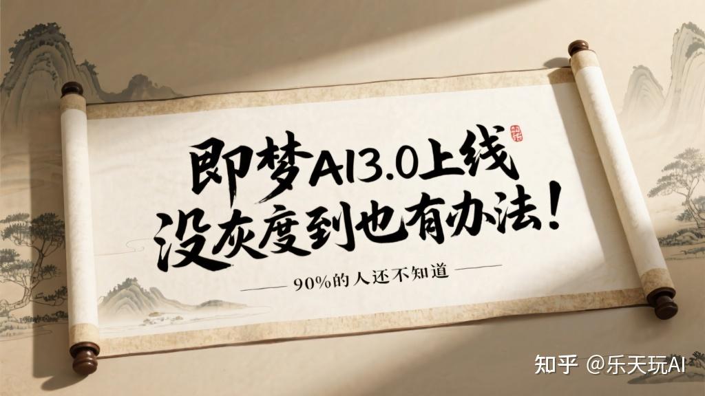 即梦AI3.0上线，没灰度到也有办法！90%的人还不知道 - 知乎
