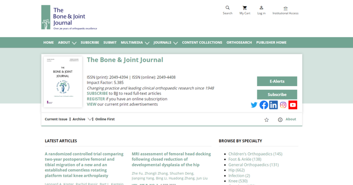 SCI期刊分析：TOP期刊，骨科JCR1区，无版面费 - 知乎