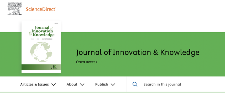 重点推荐：经管一区SCI，TOP期刊，《Journal of Innovation & Knowledge》，因子18.1分 - 知乎