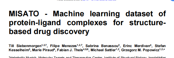 学术速运|MISATO -用于基于结构的药物发现的蛋白质-配体复合物的机器学习数据集 - 知乎