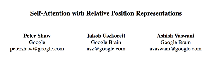 Self-Attention 中的Relative Position Representations - 知乎
