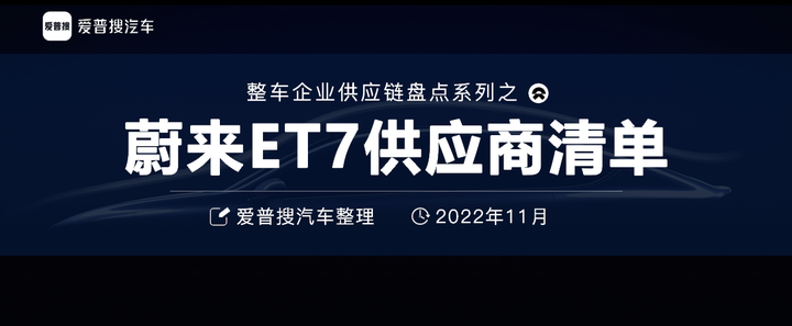 蔚来ET7供应链清单 | 整车企业供应链系列盘点 - 知乎