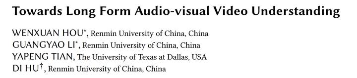 [GeWu-Lab最新进展] ACM TOMM 2024 | 迈向长时视音频理解 - 知乎