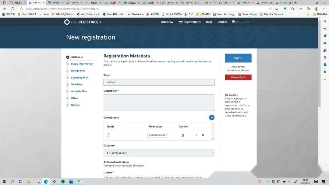 请问哪位高手有在OSF上注册meta分析的经验，想有人提供一个指导，在这个网站上怎么注册的，有偿？ - 知乎
