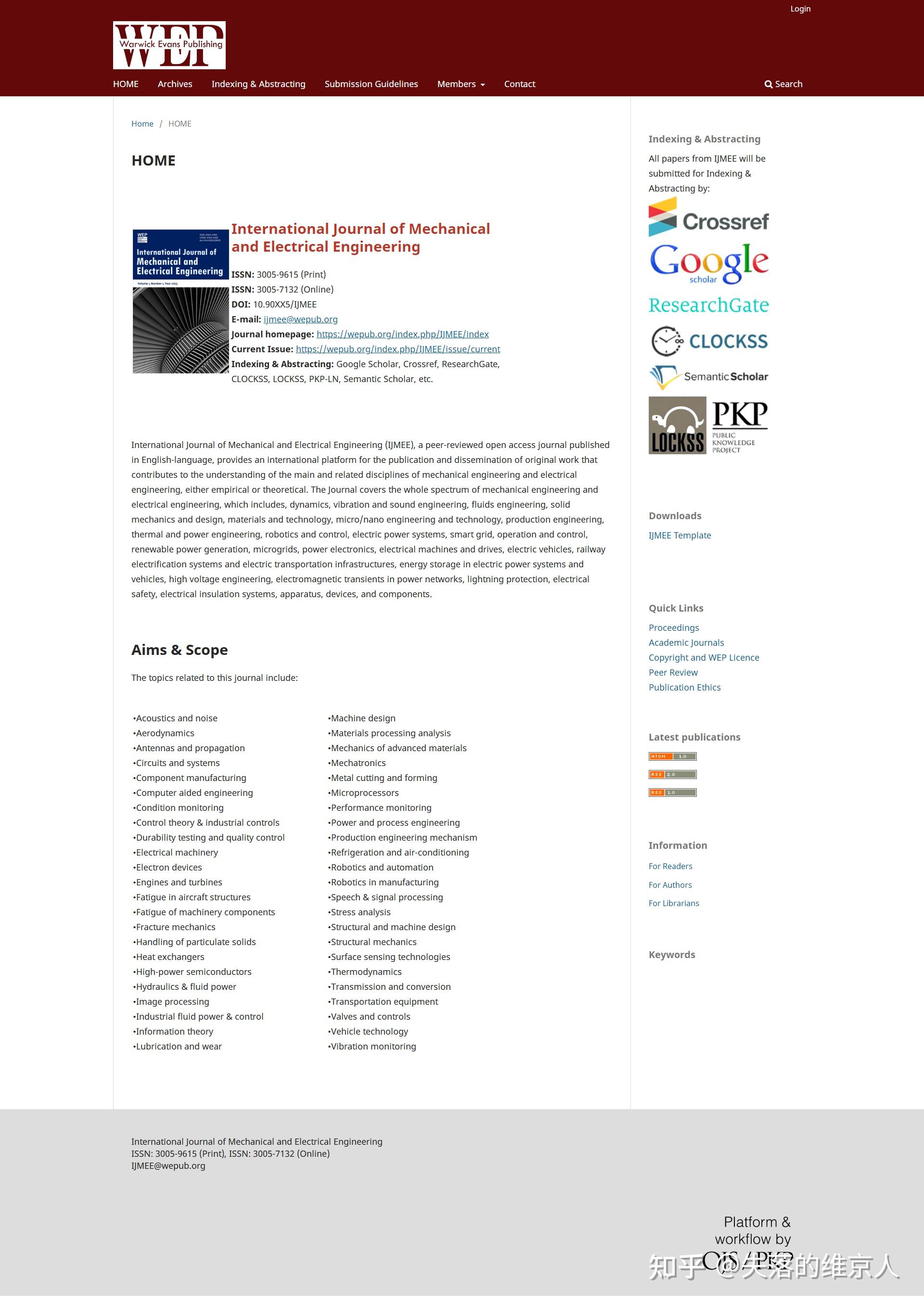 WEP Warwick Evans Publishing (WEP) 旗下英文普刊 期刊征稿 - 知乎