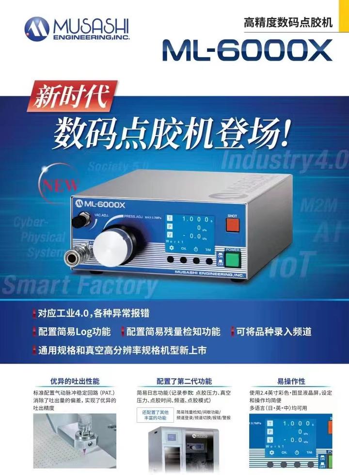 日本MUSASHI武藏 一代经典终将下线！全新升级高精密点胶控制器ML-6000X - 知乎