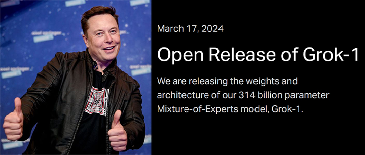 史上最大开源LLM，参数高达3140亿！马斯克开源 Grok-1：10小时狂揽10000颗Star，权重架构全开放！ - 知乎