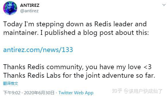 Redis作者辞去Redis项目的领导者和维护者职务，对此你怎么看？ - 知乎