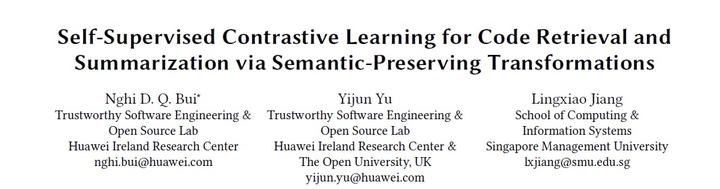 Self-Supervised Contrastive Learning for Code Retrieval and Summarization - 知乎