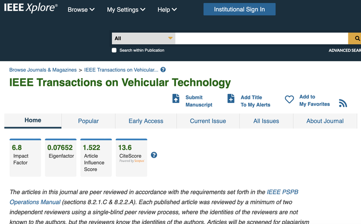 IEEE Trans系列，二区SCI，TOP期刊，因子6.8，车辆，无线电，自动驾驶 - 知乎
