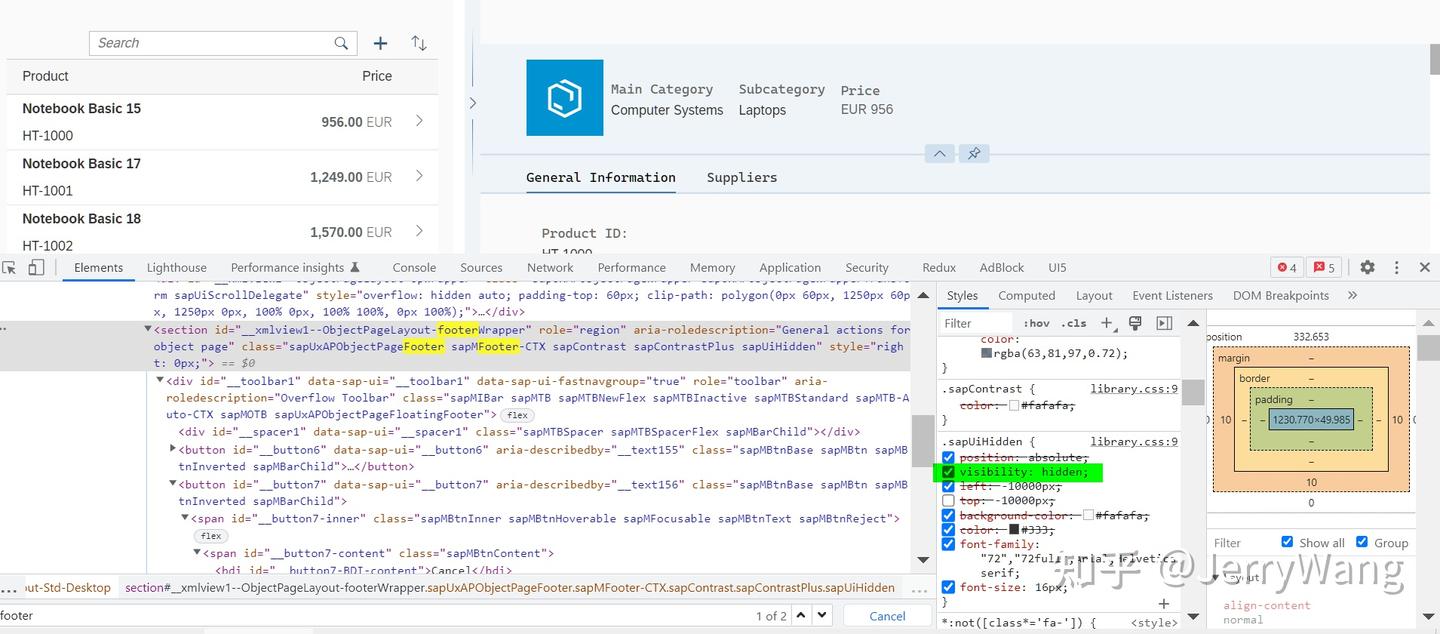 关于 SAP UI5 floating footer 显示与否的单步调试以及使用 SAP UI5 的收益 - 知乎