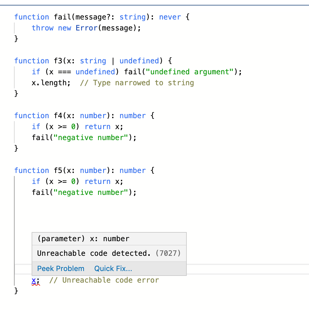 TypeScript中的never类型具体有什么用？ - 知乎