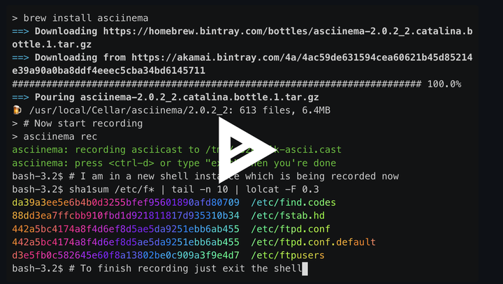 在博客中使用asciinema - 知乎