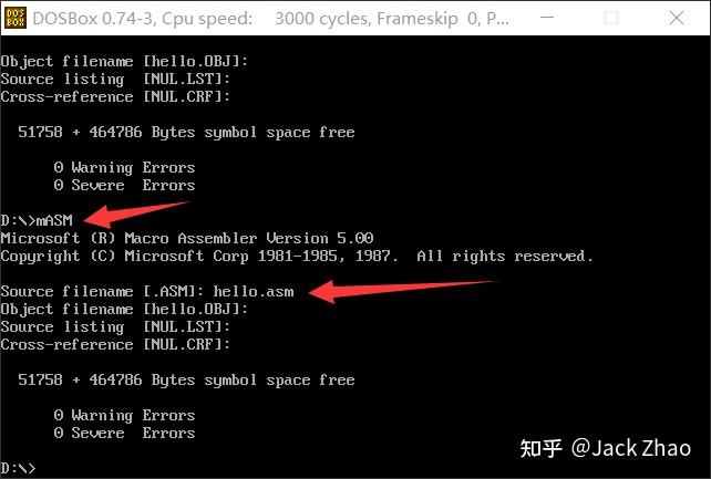 汇编语言学习 DOSBox+MASM 安装及使用教程 - 知乎